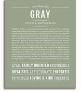 Gray (male) | Name Art Print – Name Stories