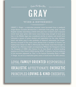 Gray (male) | Name Art Print – Name Stories