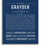 Grayden Personalized Name Meaning Art Prints – Name Stories