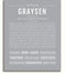 Graysen Personalized Name Meaning Art Prints – Name Stories