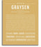 Graysen Personalized Name Meaning Art Prints – Name Stories