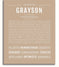 Grayson Personalized Name Meaning Art Prints – Name Stories