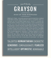 Grayson (male) | Name Art Print – Name Stories