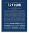 Grayson Personalized Name Meaning Art Prints – Name Stories