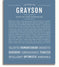 Grayson Personalized Name Meaning Art Prints – Name Stories