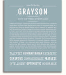 Grayson (male) | Name Art Print – Name Stories