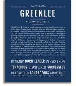 Greenlee | Name Art Print – Name Stories