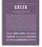 Greer Personalized Name Meaning Art Prints – Name Stories