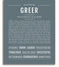 Greer (female) | Name Art Print – Name Stories