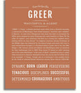 Greer (female) | Name Art Print – Name Stories