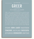 Greer (female) | Name Art Print – Name Stories
