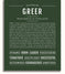 Greer (male) | Name Art Print – Name Stories