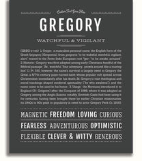 Gregory | Name Art Print – Name Stories