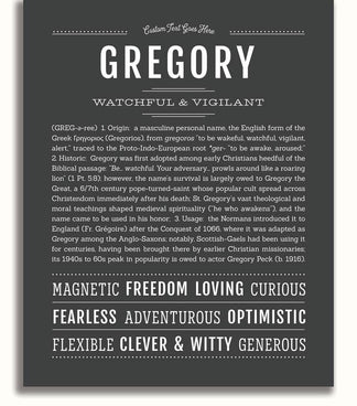 Gregory | Name Art Print – Name Stories
