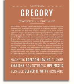Gregory | Name Art Print – Name Stories