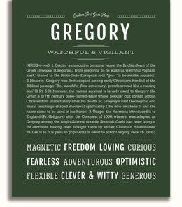 Gregory | Name Art Print – Name Stories