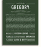 Gregory | Name Art Print – Name Stories