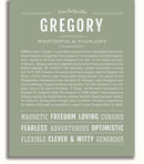 Gregory | Name Art Print – Name Stories