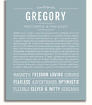 Gregory Personalized Name Meaning Art Prints – Name Stories