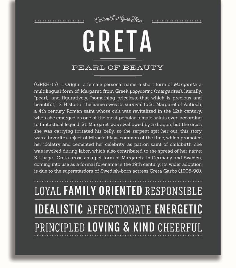 Greta | Name Art Print – Name Stories