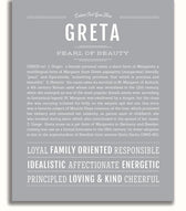 Greta Personalized Name Meaning Art Prints – Name Stories
