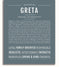 Greta Personalized Name Meaning Art Prints – Name Stories