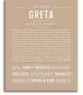 Greta | Name Art Print – Name Stories