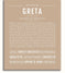 Greta | Name Art Print – Name Stories
