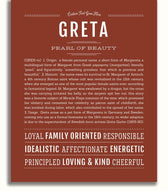 Greta | Name Art Print – Name Stories
