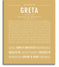 Greta Personalized Name Meaning Art Prints – Name Stories