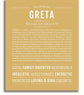 Greta | Name Art Print – Name Stories