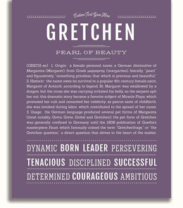 Gretchen | Name Art Print – Name Stories