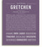 Gretchen Personalized Name Meaning Art Prints – Name Stories
