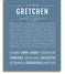 Gretchen Personalized Name Meaning Art Prints – Name Stories