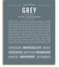 Grey Personalized Name Meaning Art Prints – Name Stories