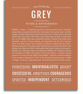 Grey | Name Art Print – Name Stories