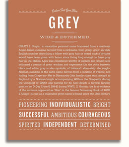 Grey | Name Art Print – Name Stories