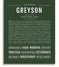 Greyson Personalized Name Meaning Art Prints – Name Stories