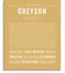 Greyson Personalized Name Meaning Art Prints – Name Stories