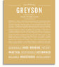 Greyson Personalized Name Meaning Art Prints – Name Stories