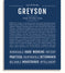 Greyson Personalized Name Meaning Art Prints – Name Stories