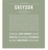 Greyson Personalized Name Meaning Art Prints – Name Stories