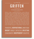 Griffen Personalized Name Meaning Art Prints – Name Stories