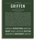 Griffen Personalized Name Meaning Art Prints – Name Stories