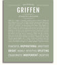 Griffen Personalized Name Meaning Art Prints – Name Stories