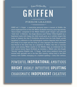 Griffen Personalized Name Meaning Art Prints – Name Stories
