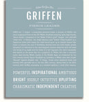 Griffen Personalized Name Meaning Art Prints – Name Stories