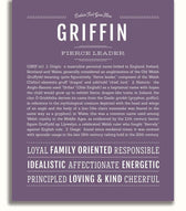 Griffin | Name Art Print – Name Stories