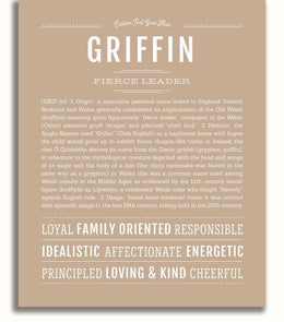 Griffin | Name Art Print – Name Stories