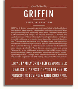 Griffin | Name Art Print – Name Stories